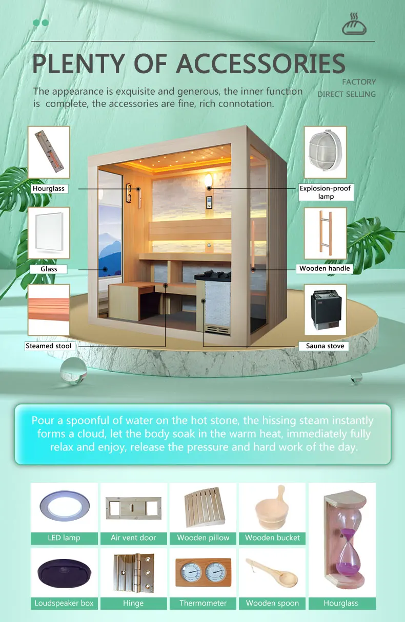 Modern Design Wet Steam Sauna Factory Supply Solid Wood Sauna with ...