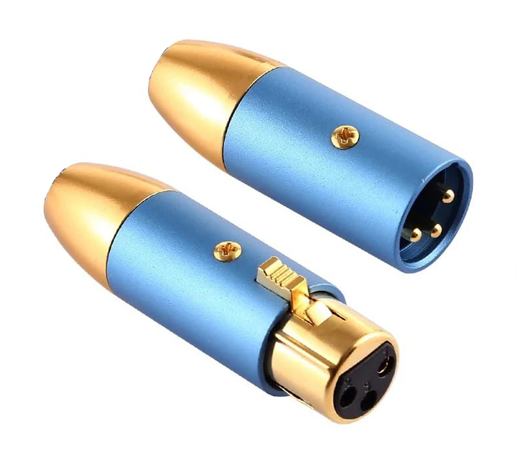Blue 3 Pin Xlr Connectors Male+ Female 3 Pole Xlr Plug Jack Socket ...