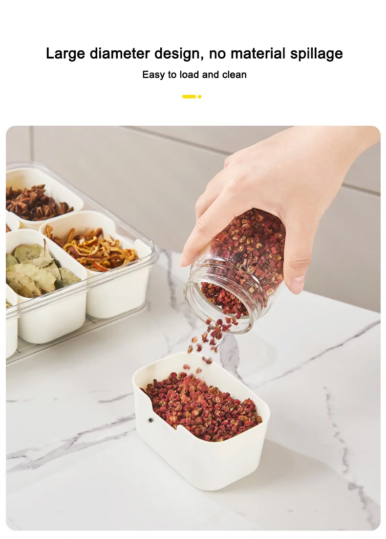 Kitchen Portable Plastic Spice Storage Container Snack Storage Box ...