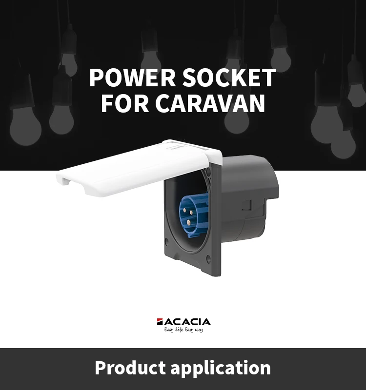 IP44 16A Power Inlet with 3 Pin Plug Exterior Accessories for Caravan ...