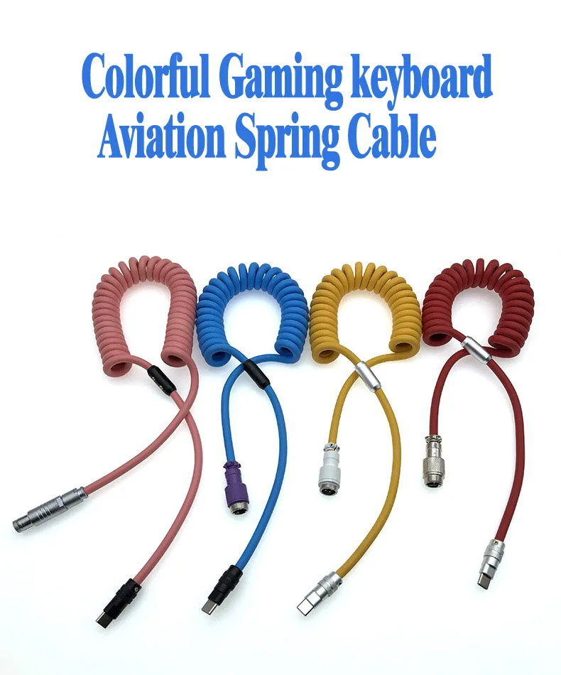 Custom Colorful Black White Red Coiled USB a to USB C Cable Aviator ...