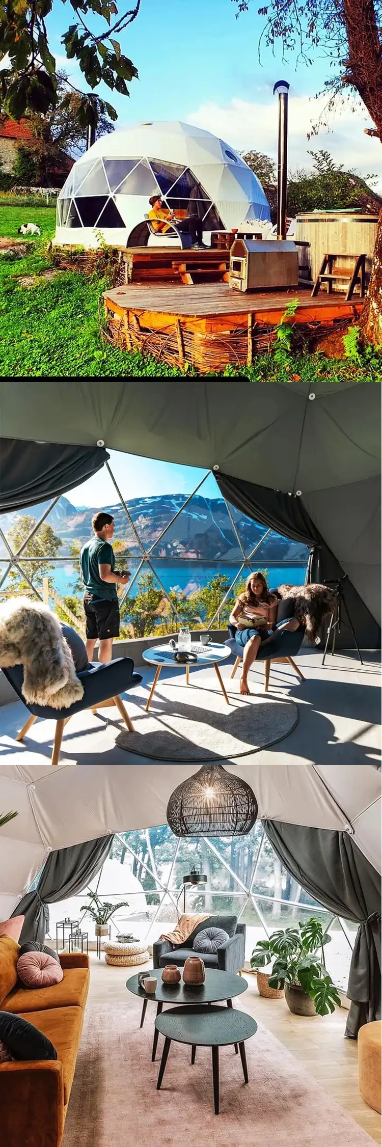 Pvc Cover Geodesic Glamping Dome Tent Igloo Luxury Glamping Tent With ...