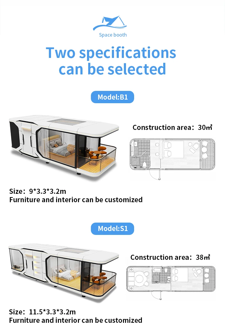 Modern Luxury Outdoor Spacious Sleeping Pod Modular Prefabricated House ...
