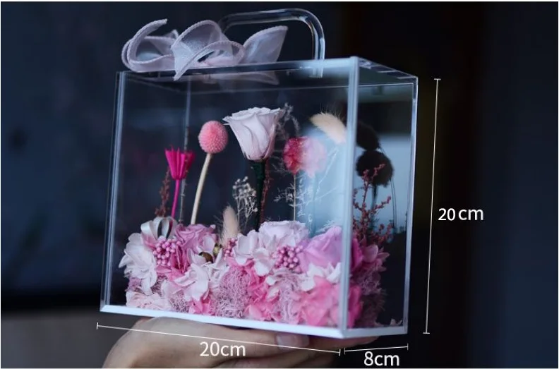 Wholesale Flower Box Transparent Handmade Portable Eternal Acrylic ...