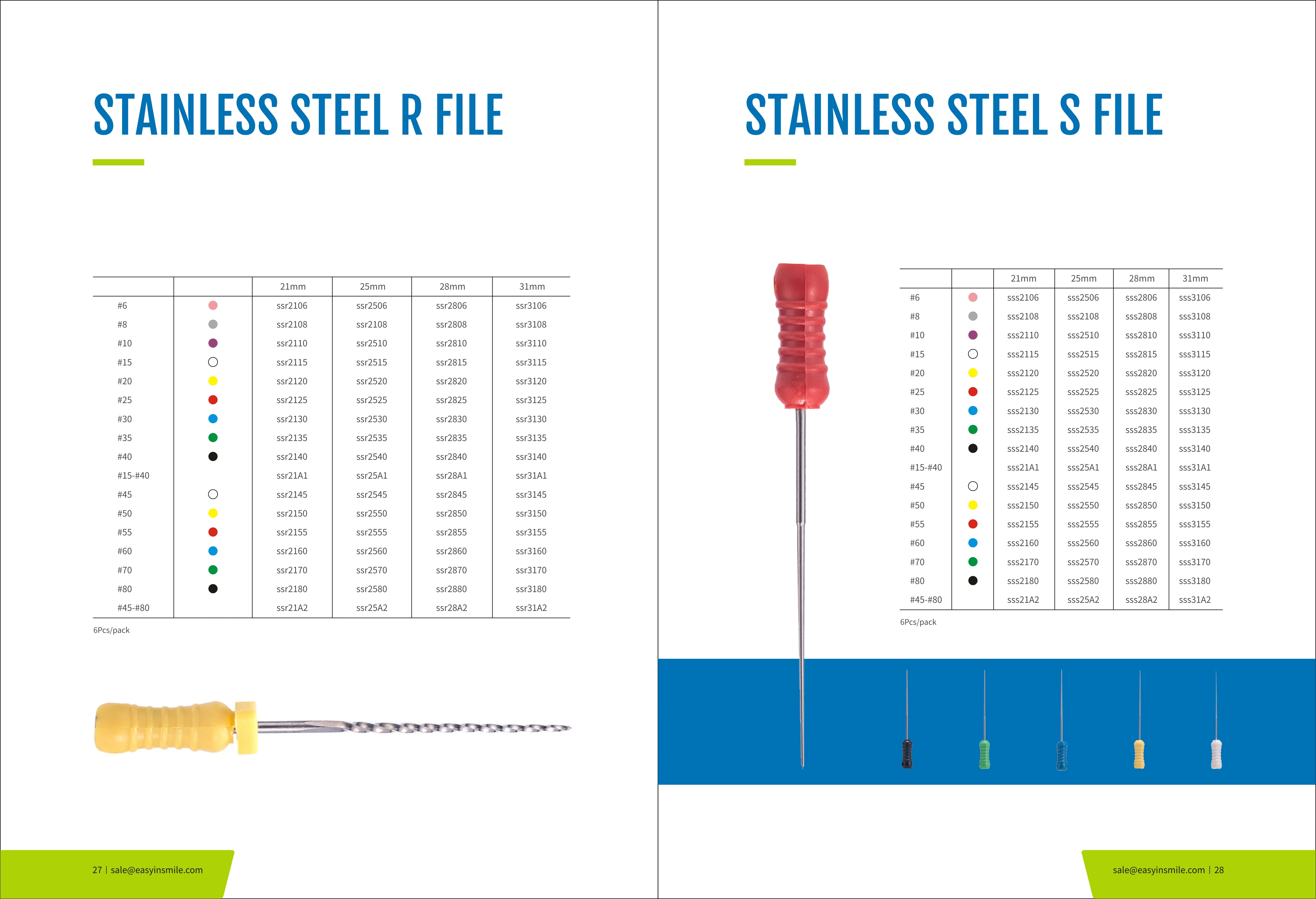 Easyinsmile Dental Hand Use Root Canal Files Dental Reamers Files K ...
