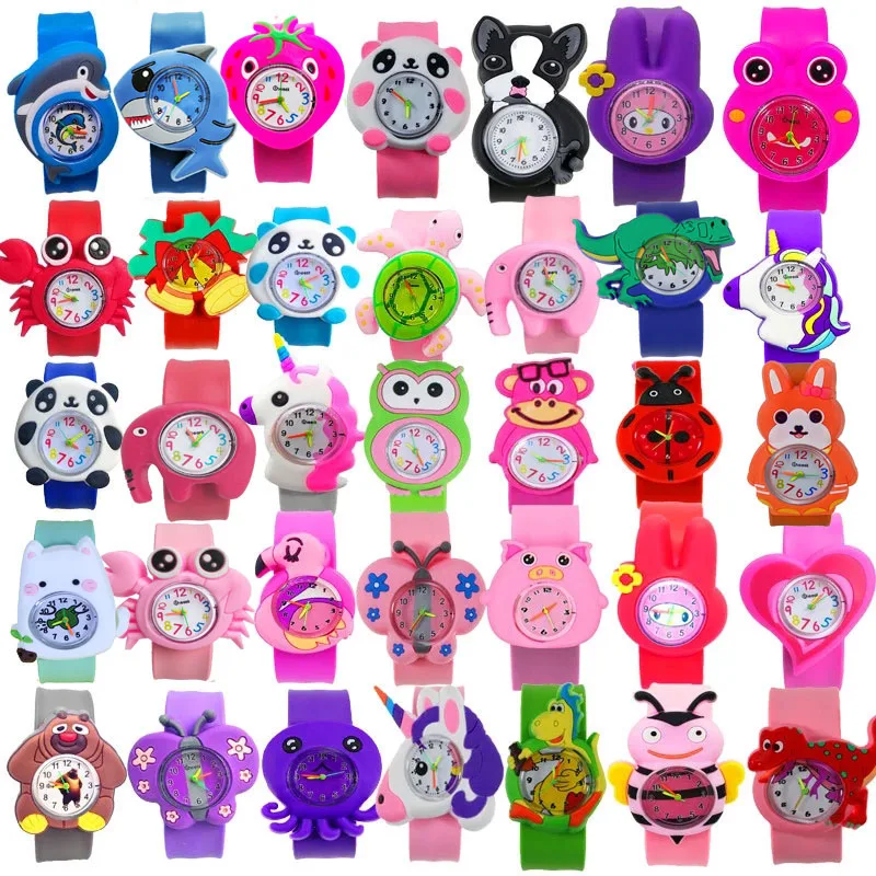 Cartoon Snap-On Silicone Wrist Watch for Kids – Fun Analog Design, 5 ...