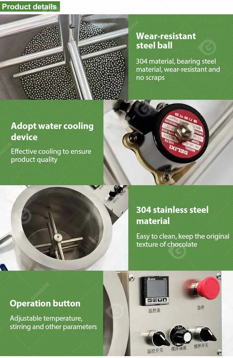 Continuous Refiner Verticale Refining Lab Small 500kg 100kg Chocolate ...