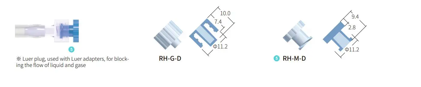 Medical Tube Connector Double Ferrule - Male Luer-Lock End