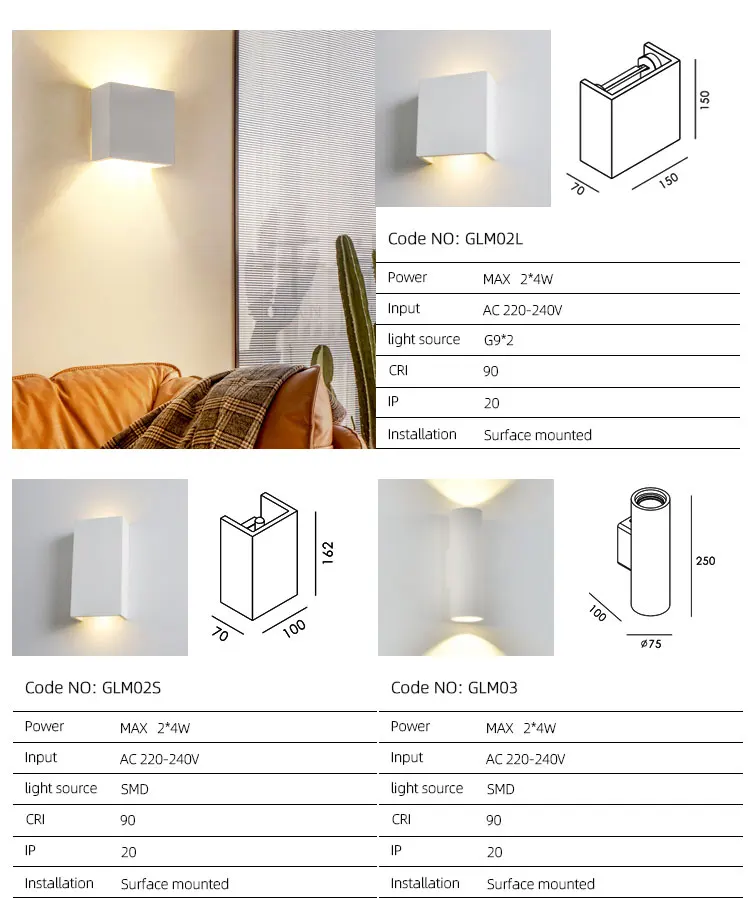 Gu10 Gypsum Light Trimless Downlight Modern Design For Home Wall Lamp ...