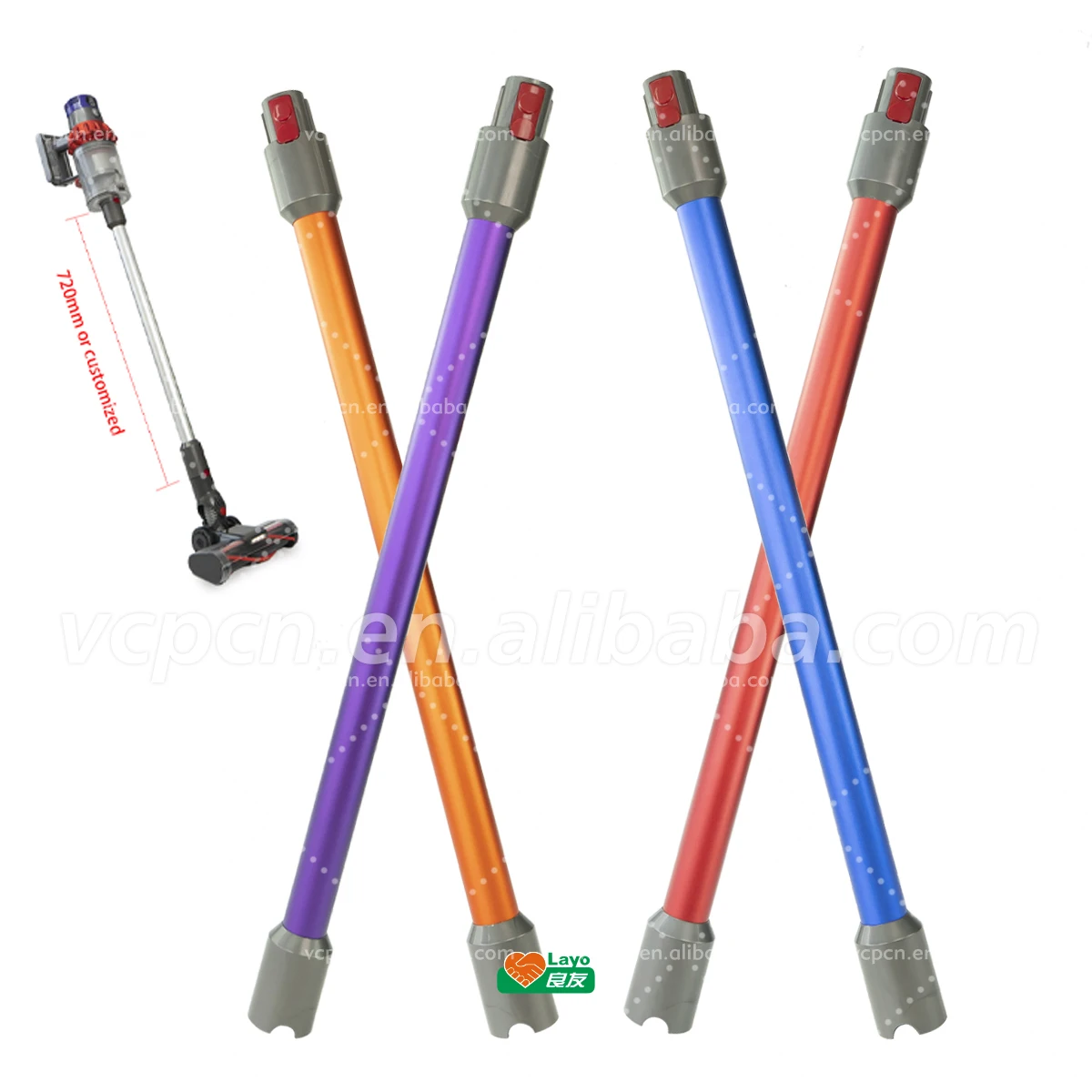 Color Light Aluminium Tube Telescopic Vacuum Cleaner Extension Tube ...