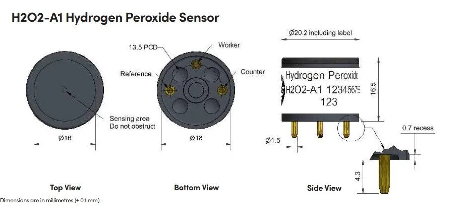 Alphasense Electrochemical H2o2 Gas Environmental Sensor H2o2-a1 For ...
