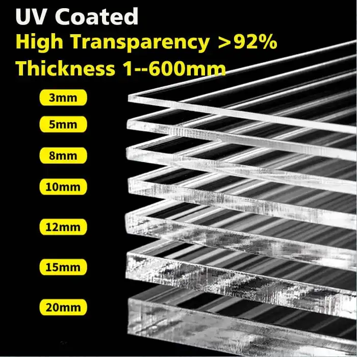 Clear Cast Acrylic Sheets with UV Protection & Custom Printing