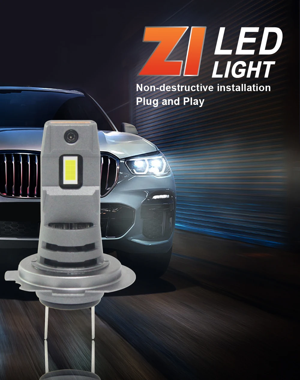 Auto Led Headlight Projector Plug and Play Super Bright LED Lens Bulb ...