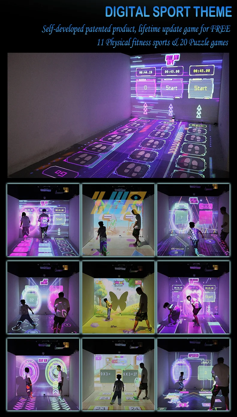 L-Shaped Physical Fitness Interactive Games for Indoor Playground ...