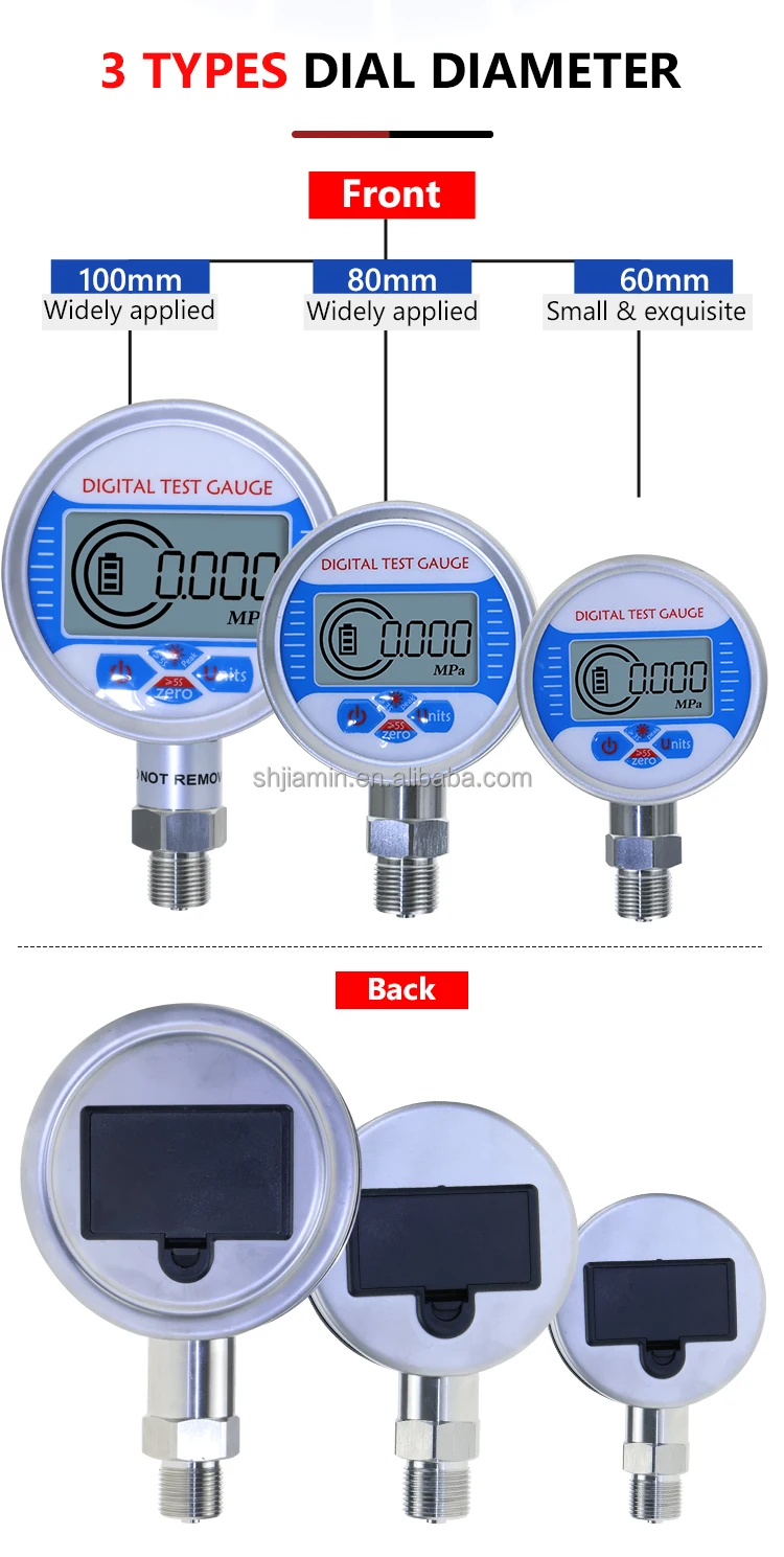 High Accuracy RS485 Digital LCD Display Pressure Gauge / Pressure Meter ...