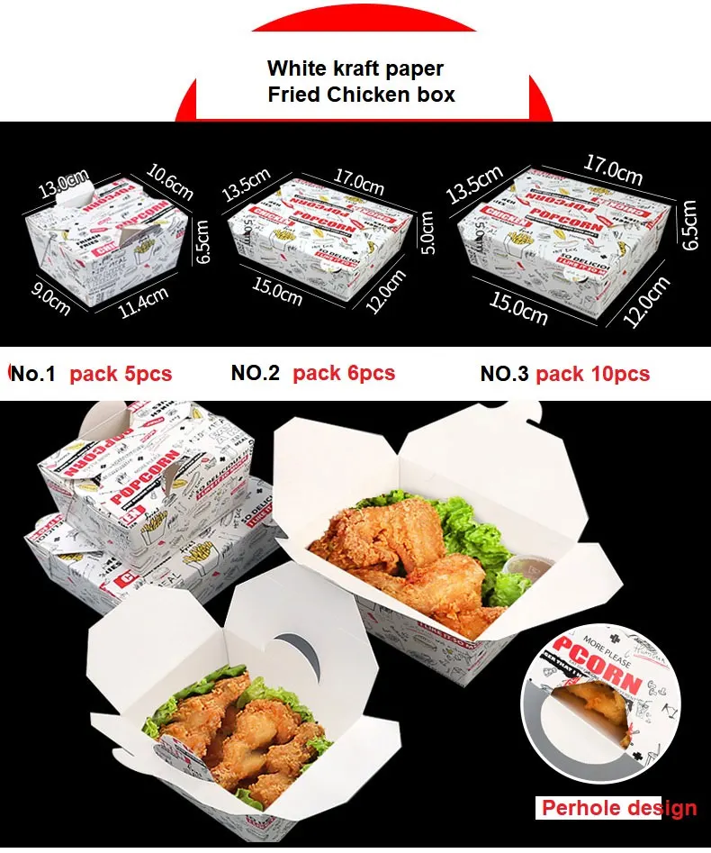 Hot Sale Disposable Fast Food Fried Chicken Packaging Box Custom Food ...