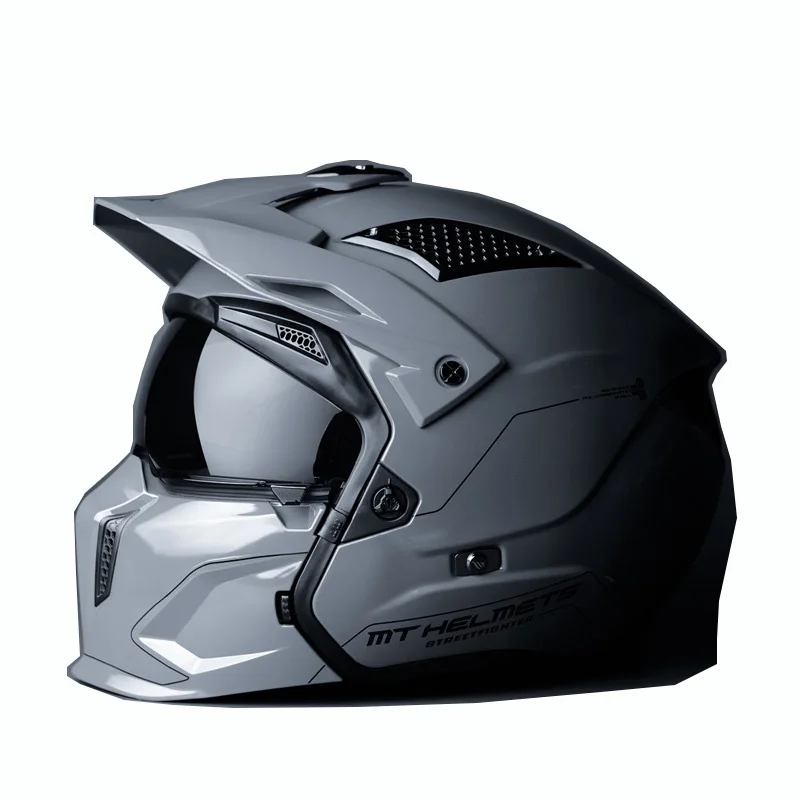Mt Street Fighter Full Face Helmet Motorcycle Modular Motocross Dot Ece ...