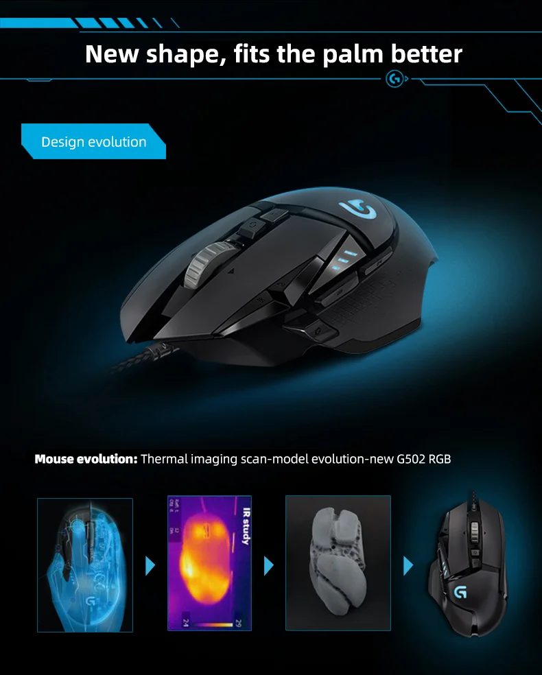 Original Logitech G502 Hero 16000dpi Wired Gaming Mouse G502 G502x ...