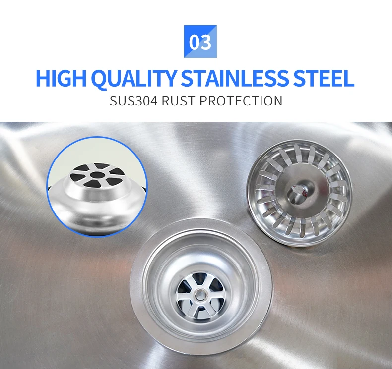 Usa 114 Sink Drainer With Pe Overflow Nozzle - Ss304 & Ss201, Oem