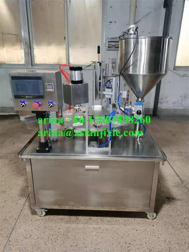 Yogurt Fruit Juice Mini Cup Filling Machine Rotary Yogurt Cup Sealing ...