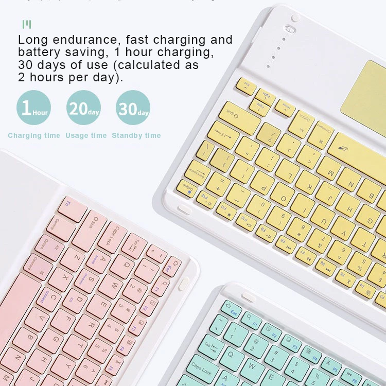 Colorful Thin External Keyboard Portable Rechargeable bluetooth ...