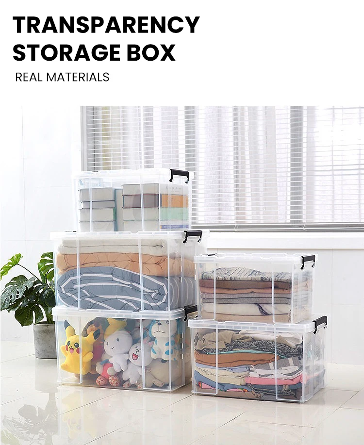 Transparent Stackable Plastic Storage Box Organizing Container Storage ...