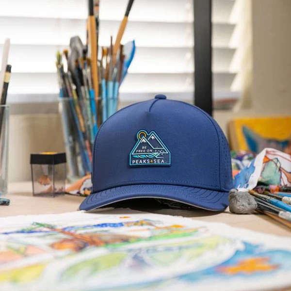 For Men Custom Pvc Patch 5 Panel Black Laser Cut Perforated Hole Quick ...