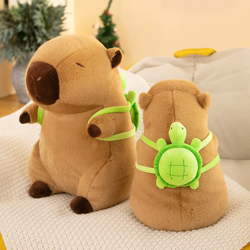 Linda Capybara Plush Toy With Turtle Backpack Cute Capybara Stuffed ...