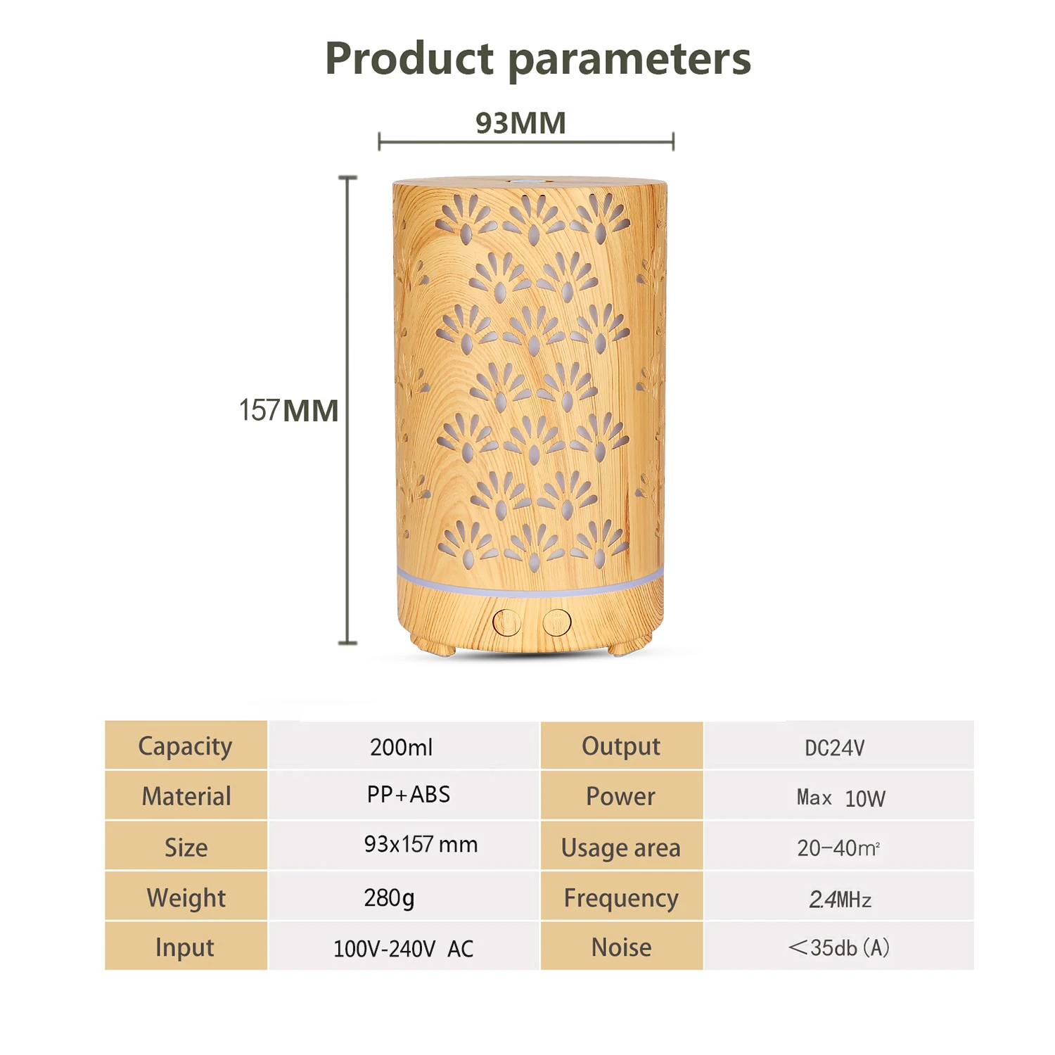 Fresh Air Cool Mist Office 200ml Evaporative Hollow Carving Aromatic ...