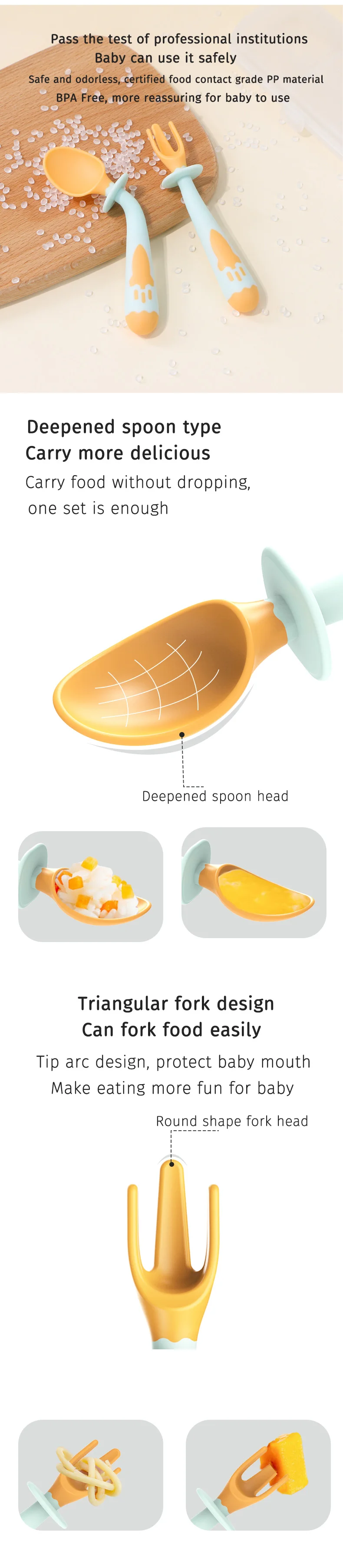 2023 New Bendable Reusable Pp Plastic Children Tableware Toddler Kids ...