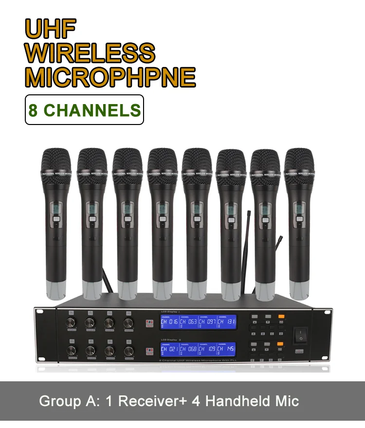 8 Channel Handheld Mic Wireless Table Conference System