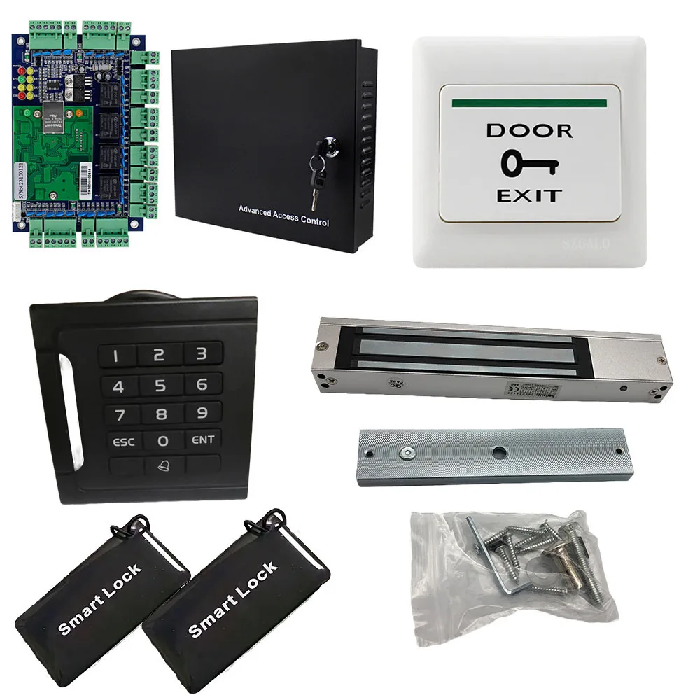TCP/IP Network Four Doors Access Control Panel System by PC Control ...