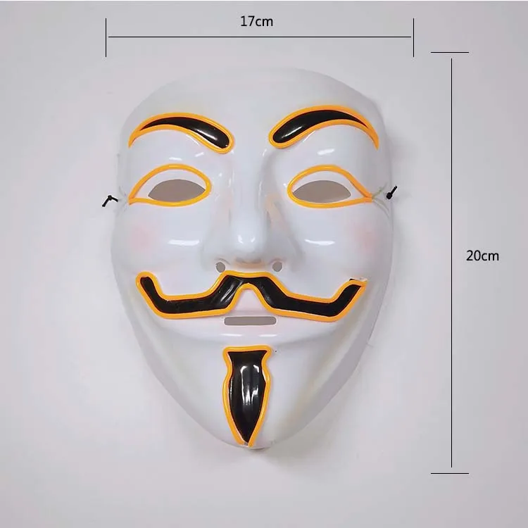 Halloween Costume Cosplay Rave Party Pvc Led Mask Colorful Glowing El ...