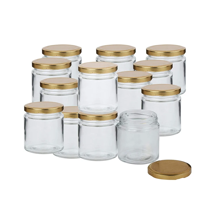 Wholesale Small Round Glass Jam Jars 200g with Metal Lids