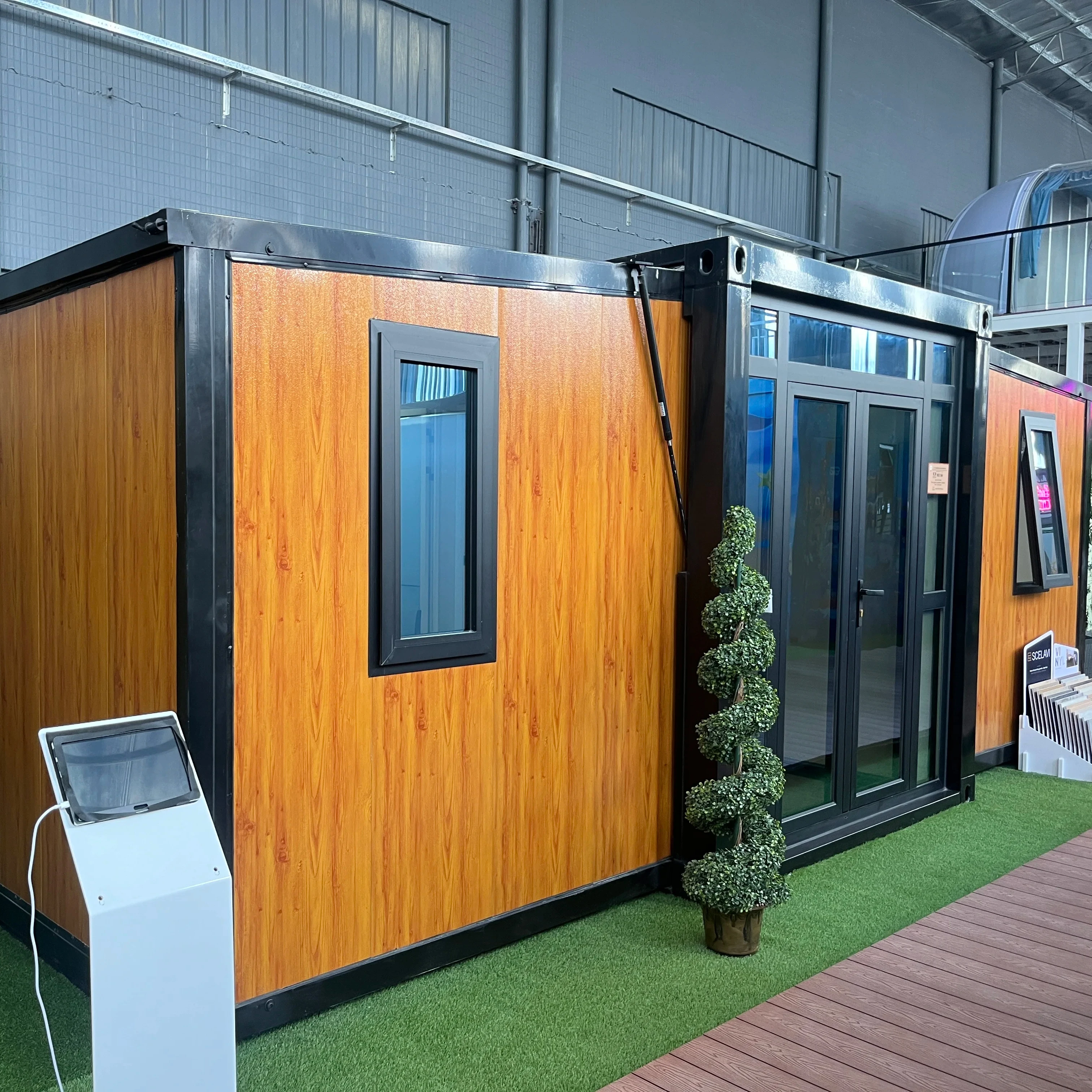 20ft expandable granny flat container house with wood grain for resort ...