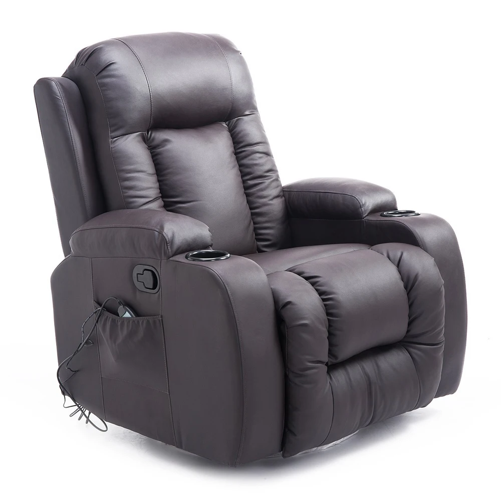 Modern Luxury Leather Swivel Rocking Recliner Chair