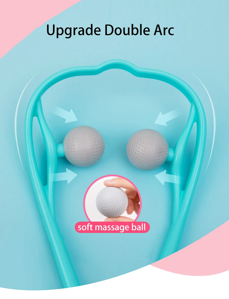 2 Ball Neck Massager Trigger Point Handheld Manual Roller Back Leg ...