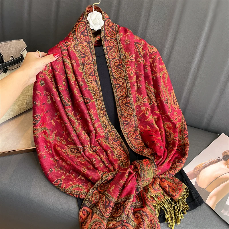 2023 Hot Selling National Style Reversible Shawl Pashmina