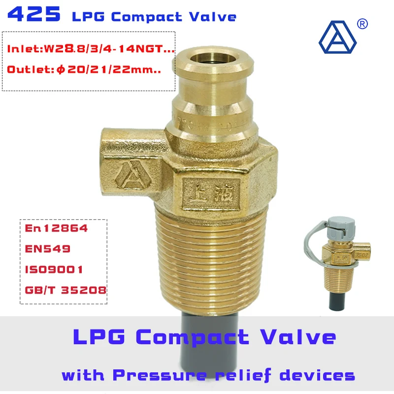 425 LPG Cylinder Compact Valve with Pressure Relief Device