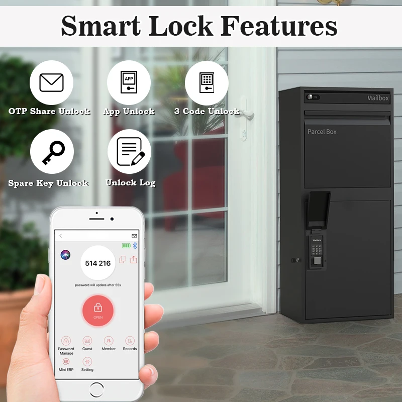 Custom Large Smart Parcel Delivery Box - Outdoor Mailbox for Secure Newspaper & Package Drop ...