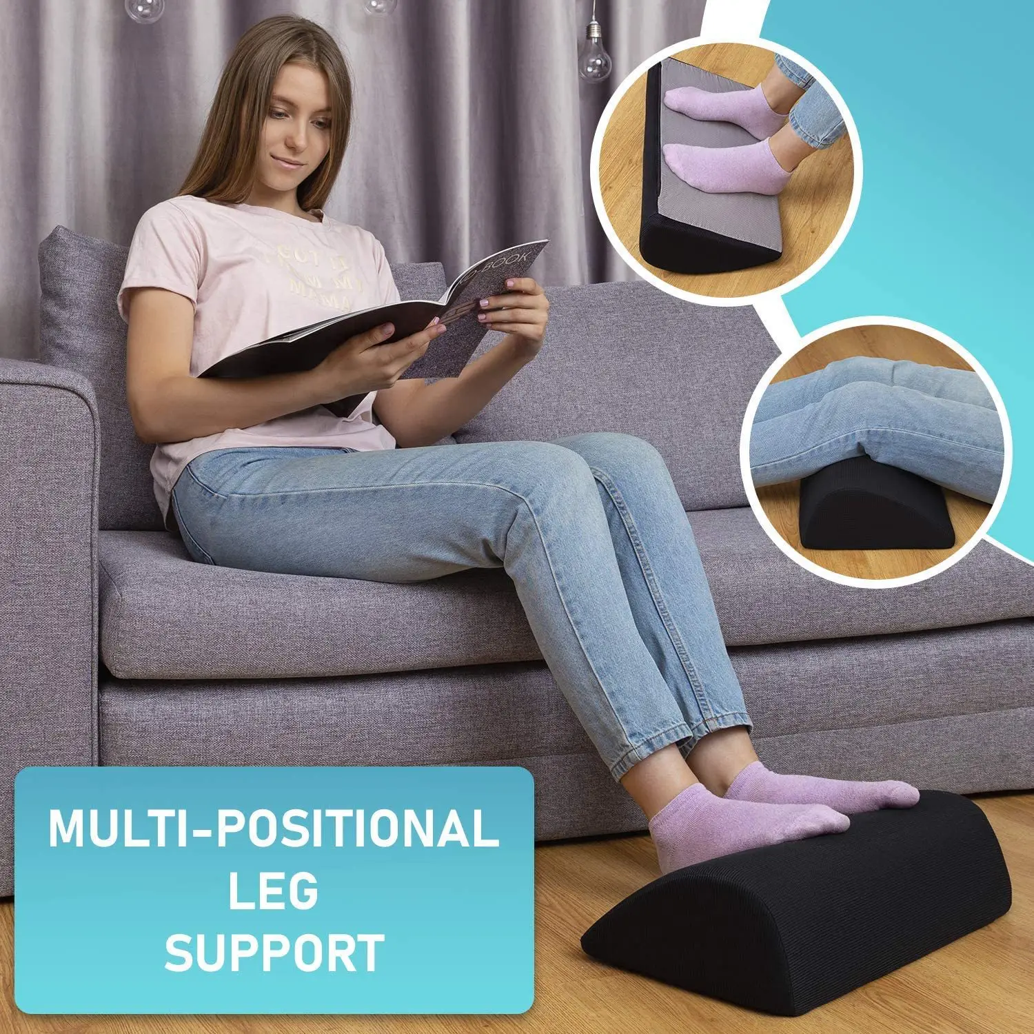 Oeko-tex Ergonomic Detachable Base Adjustable Bolster Home Office Under ...