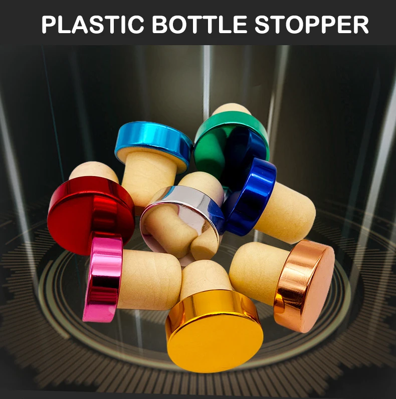 Customized Aluminum Shell Polymer Cork T Shape Wine / Spirits Synthetic ...