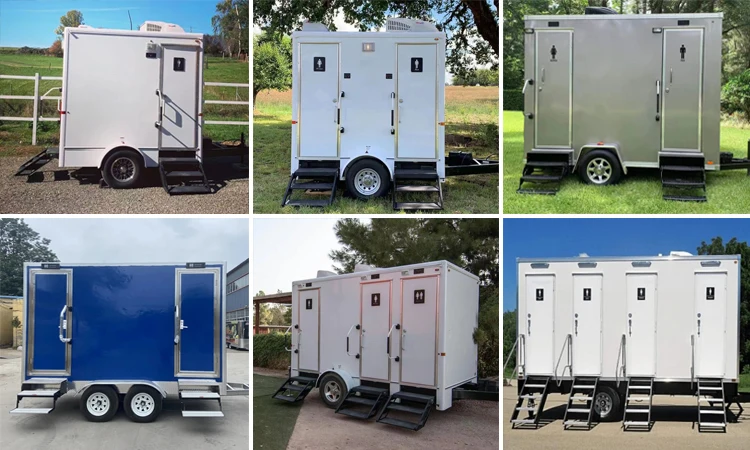 2 Stalls Portable Restroom Trailer Toilet Luxury Restroom Trailer ...