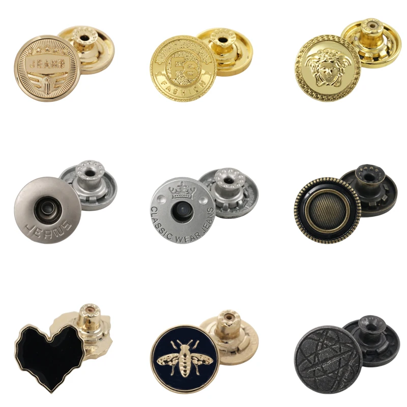 Custom Embossed Botones Vaqueros - Gold Metal Logo Buttons