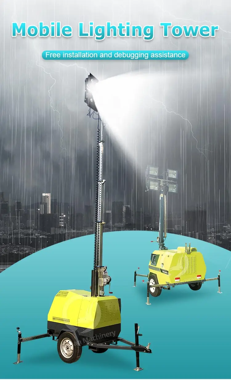 OCEAN Vehicle Mounted Telescoping Mast LED Construction Portable ...