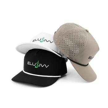 Custom Logo 5 Panel Rope Baseball Cap,Laser Cut Perforated Sport ...