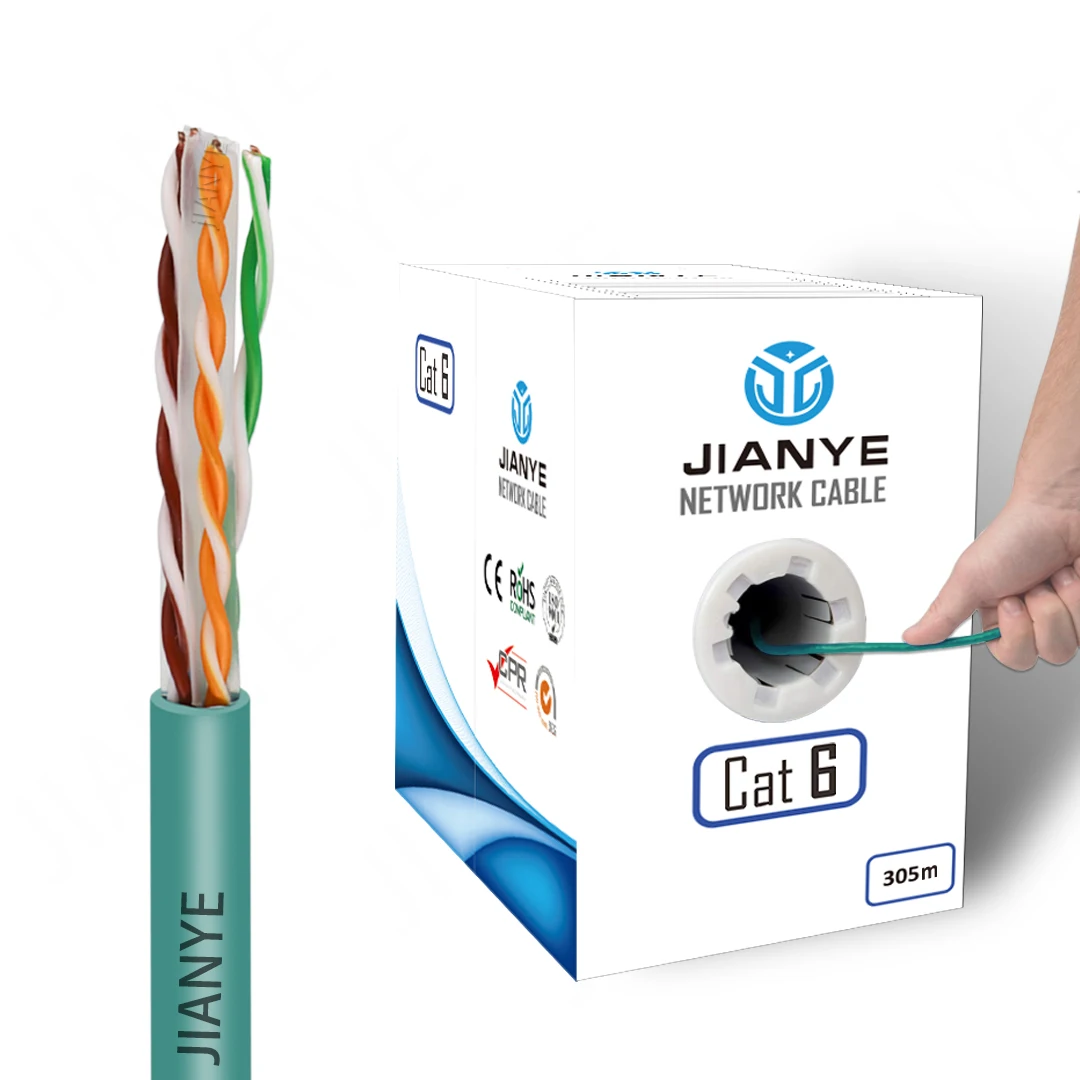 工厂电缆utp Cat 6 0.57 Cca Pvc 4对cat6a Utp室内室外双护套网络局域网电缆cat 6电缆305m盒 - Buy ...