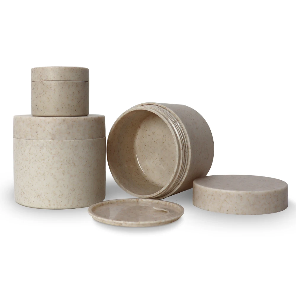 Eco-friendly Wheat Straw PLA Cream Jars - Biodegradable