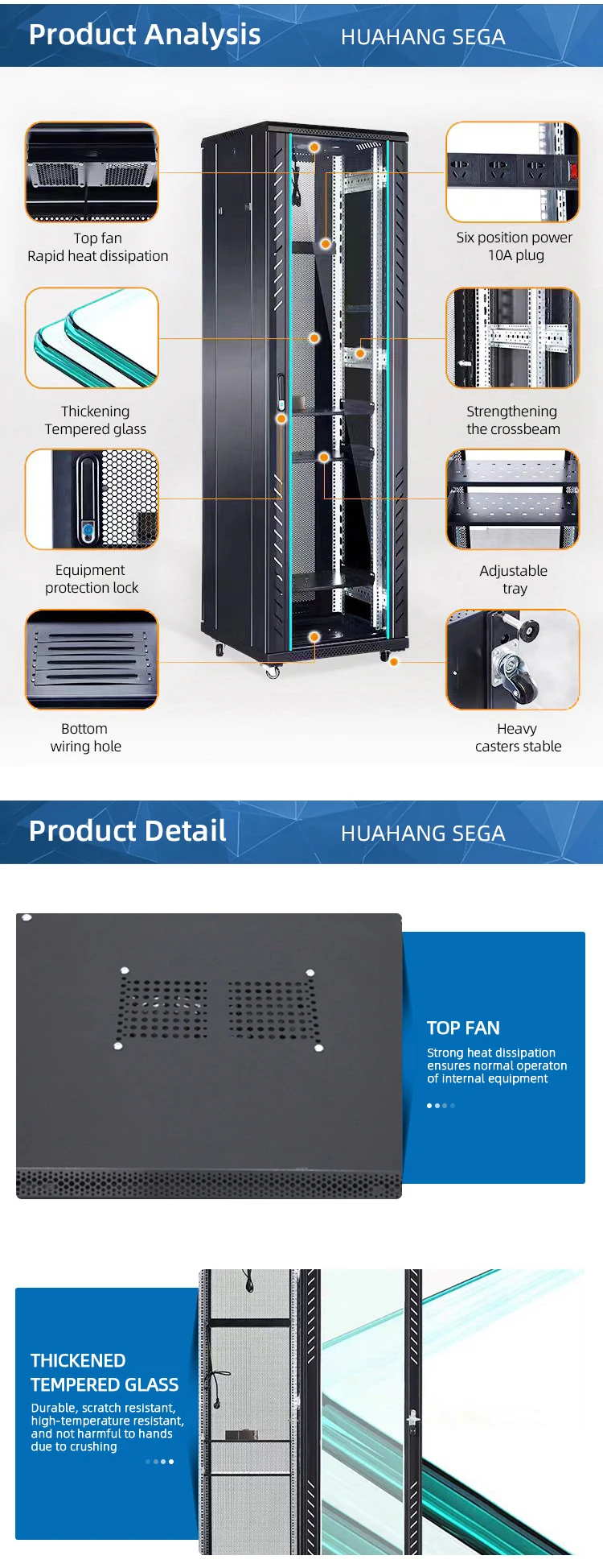 Hot Sale 19-Inch 42u Server Rack Network Cabinet with Durable Spacious ...