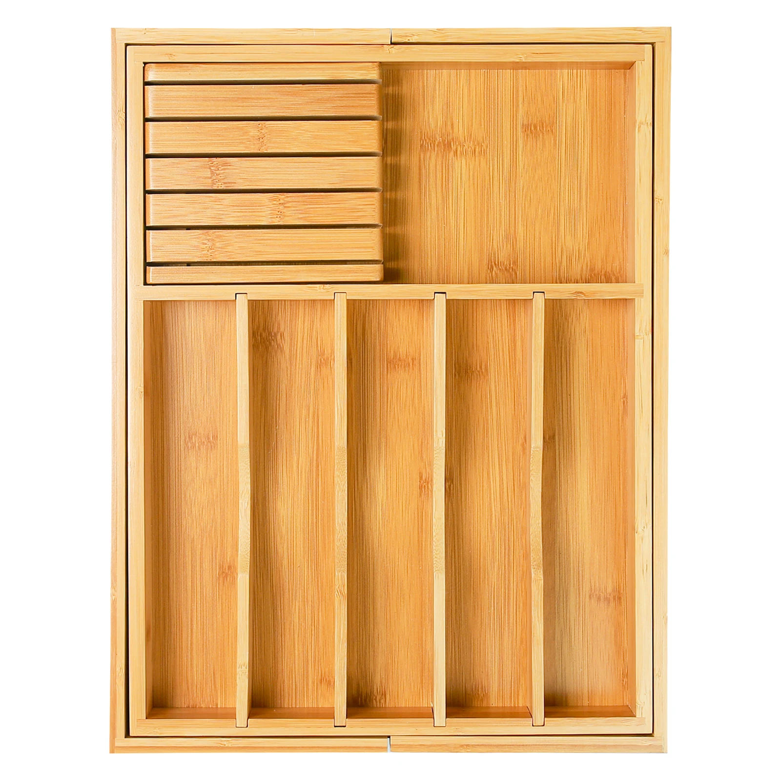2023 Bamboo Wood Expandable Kitchen Drawer Organizer,Drawer Silverware ...